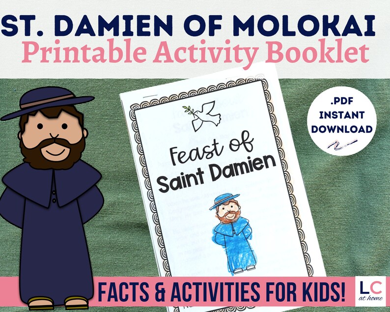 Saint Damien of Molokai Printable Activity Booklet for Catholic Kids St ...