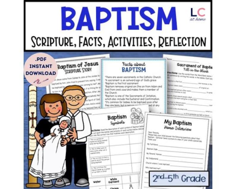 Baptism Activities for Catholic Kids | Sacrament Lesson Plans | Baptism ...
