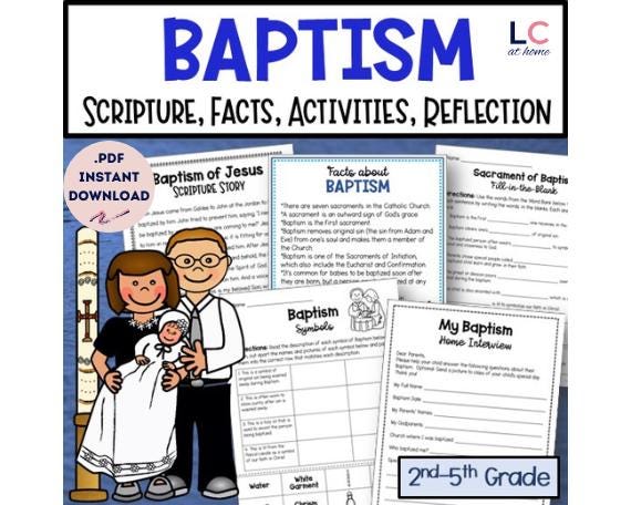 Baptism Activities for Catholic Kids | Sacrament Lesson Plans | Baptism ...