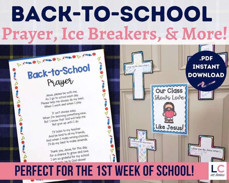 Back to School Prayer Ice Breakers Bulletin Board Activity for the ...