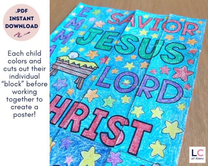 Christmas Collaborative Poster Activity | Advent Catholic Color by Code ...
