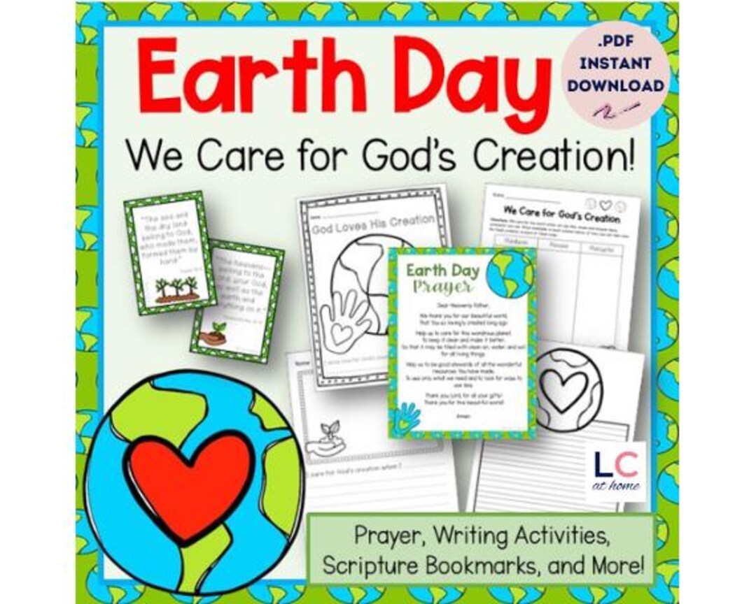 Earth Day Prayer | Scripture Activities | Writing and Worksheets ...