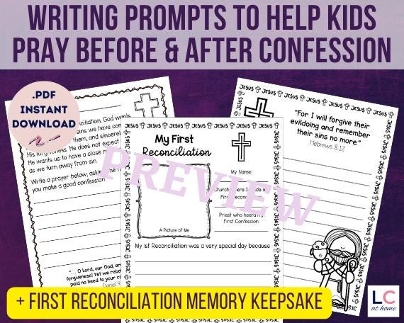 First Reconciliation Sacrament Prep Activities | Catholic Confession ...