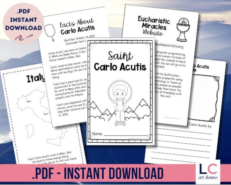 Saint Carlo Acutis Printable Activity Booklet for Catholic Kids ...