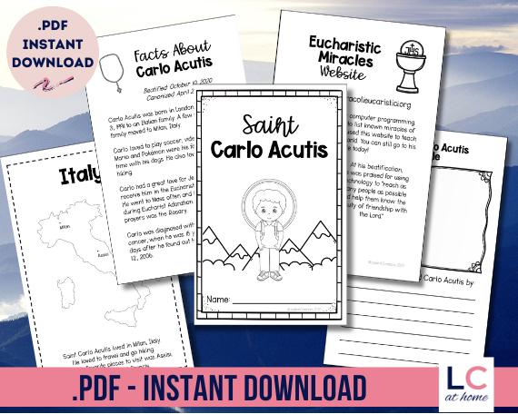 Saint Carlo Acutis Printable Activity Booklet for Catholic Kids ...