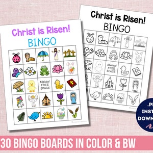 Easter Sunday Bingo for Catholic Kids | Resurrection Game | Holy Week ...