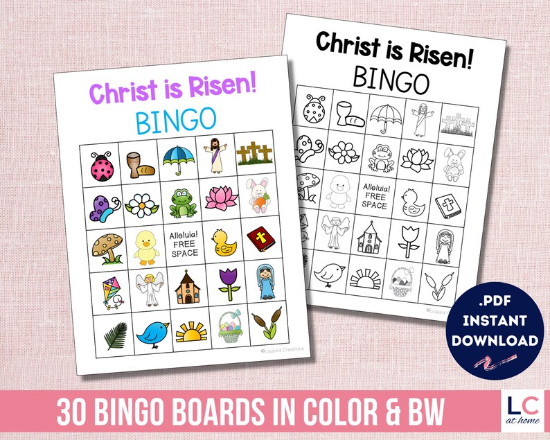 Easter Sunday Bingo for Catholic Kids | Resurrection Game | Holy Week ...