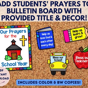 Back to School Prayer Bulletin Board Writing Lesson | Catholic First ...