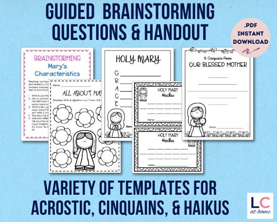 Mary Writing Prompts and Poetry | May Catholic Bulletin Board | Blessed ...