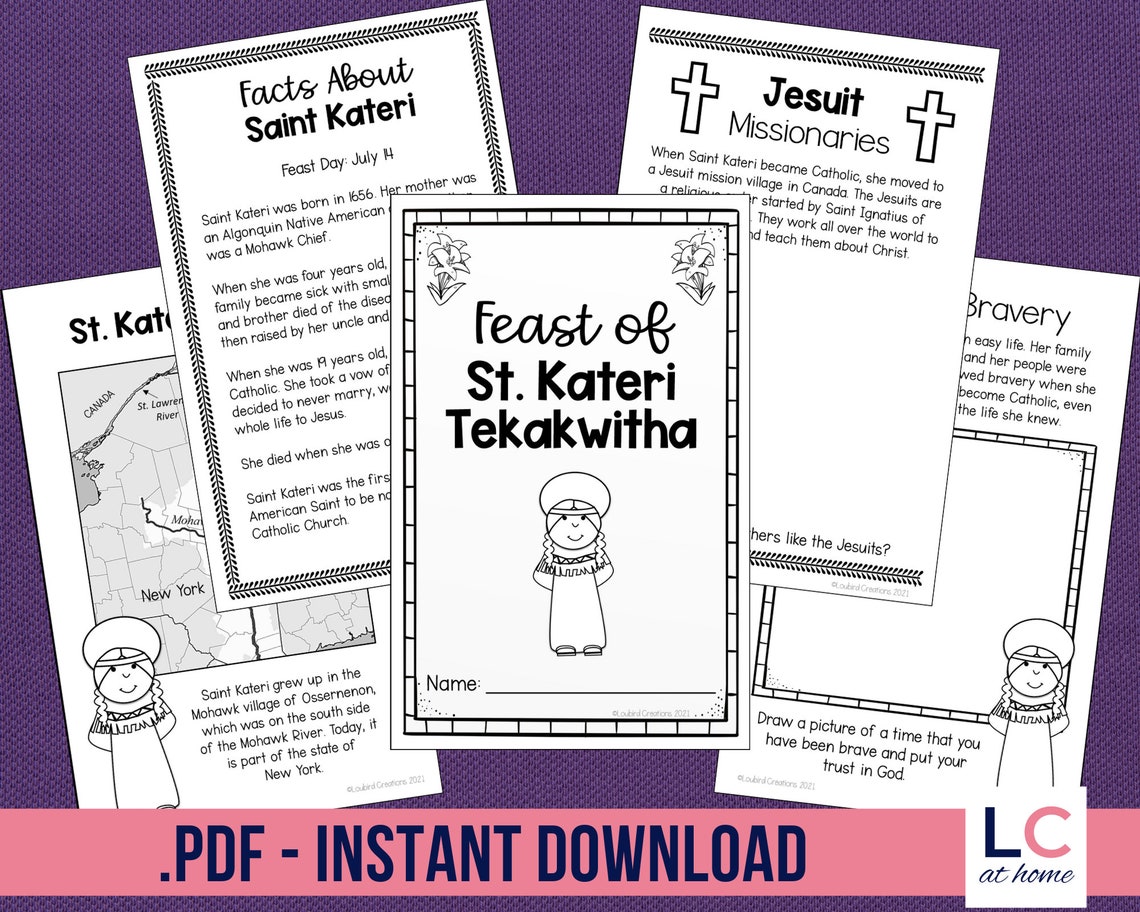 Saint Kateri Tekakwitha Printable Activity Booklet for Catholic Kids ...