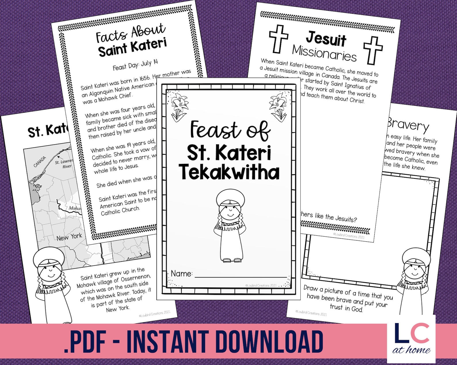 Saint Kateri Tekakwitha Printable Activity Booklet for Catholic Kids ...