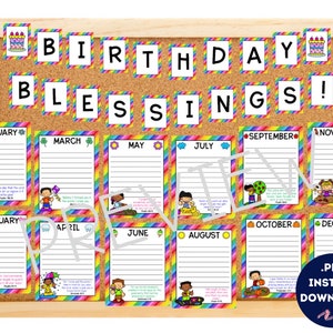 Birthday Blessings Catholic Bulletin Board Set | Back to School ...