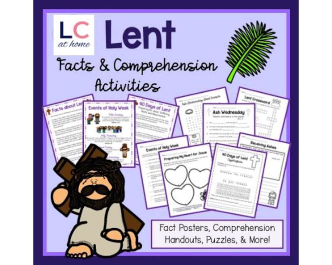 Lent Facts and Worksheets | Ash Wednesday and Holy Week Activities ...
