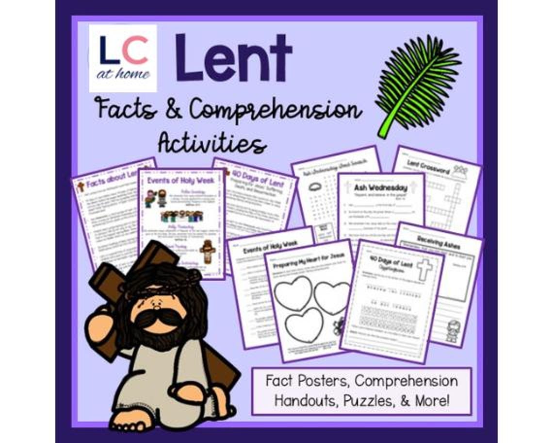 Lent Facts and Worksheets | Ash Wednesday and Holy Week Activities ...