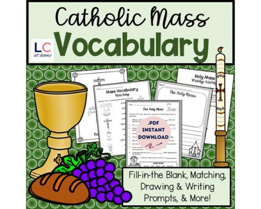 Catholic Mass Vocabulary Activities | First Communion Worksheets ...