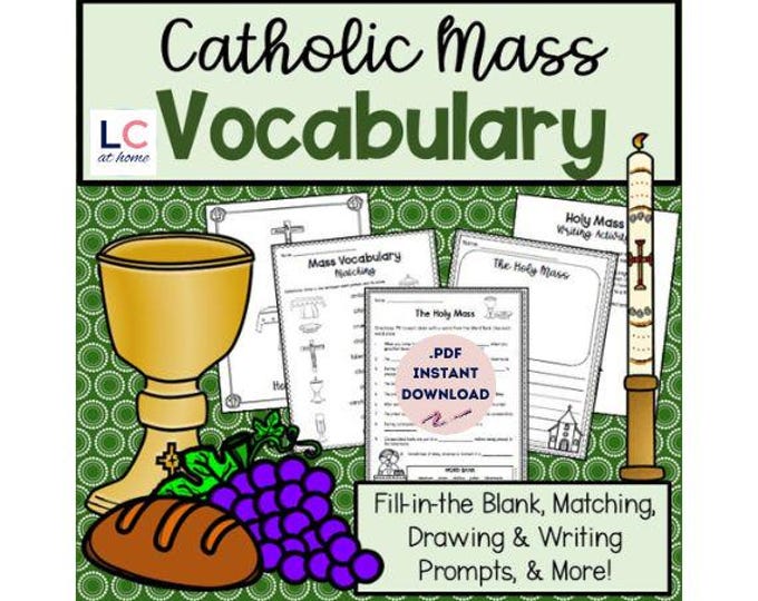 Catholic Mass Vocabulary Activities | First Communion Worksheets ...
