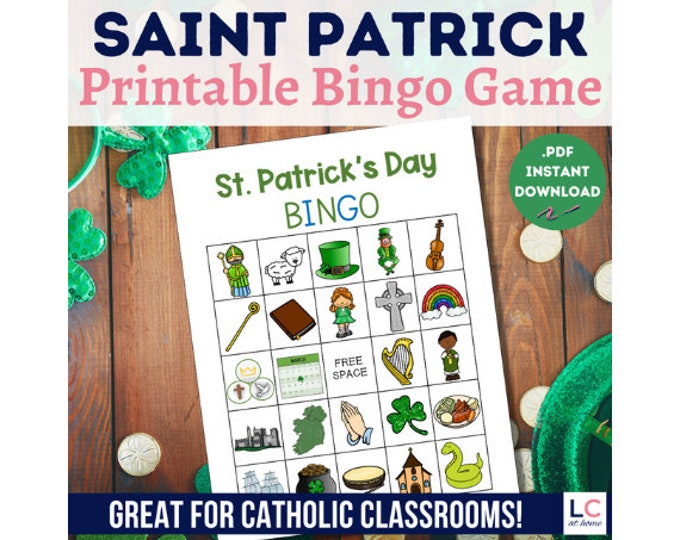 Saint Patrick Bingo Game | Catholic Christian Edition | Feast of St ...