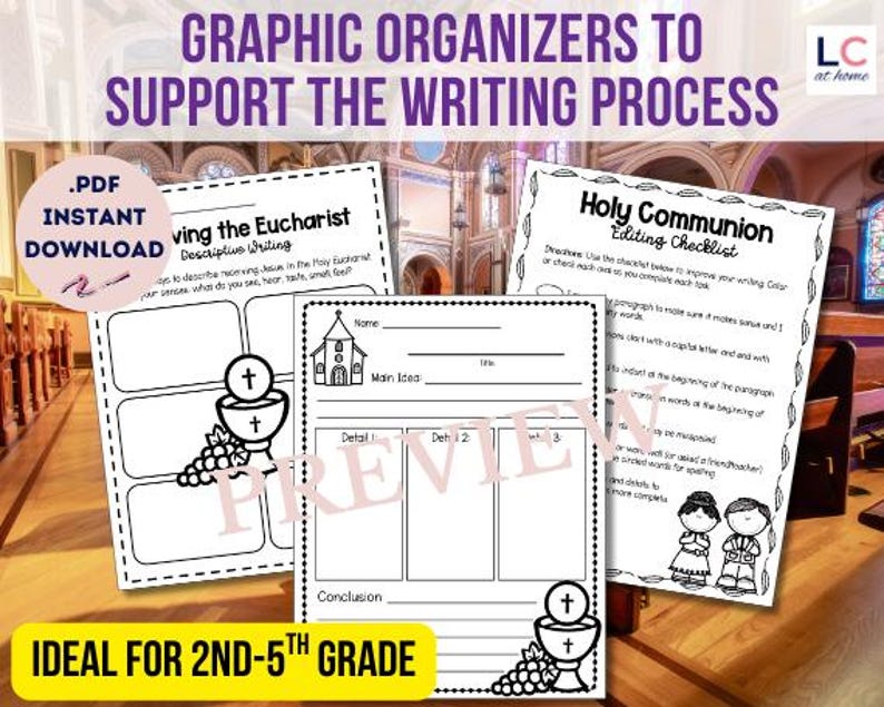 First Communion Writing Activity | Holy Eucharist Catholic Bulletin ...