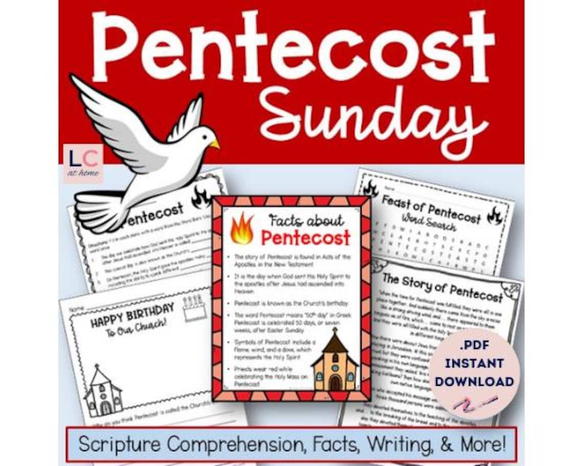 Pentecost Sunday Scripture Activities for Catholic Kids | Sunday School ...