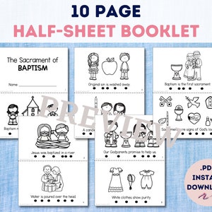 Catholic Baptism Easy Reader | Seven Sacraments Activities for Kids ...