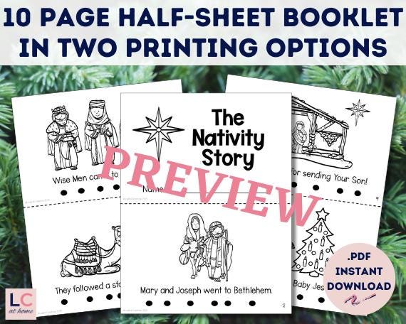 Nativity Easy Reader for Catholic Kids | Jesus Birthday Drawing Tracing ...