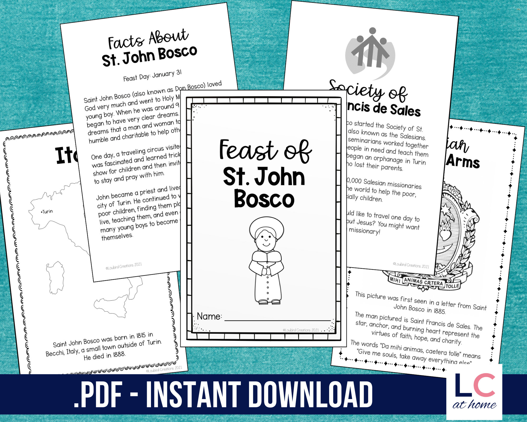 Saint John Bosco Printable Activity Booklet for Catholic Kids | St ...
