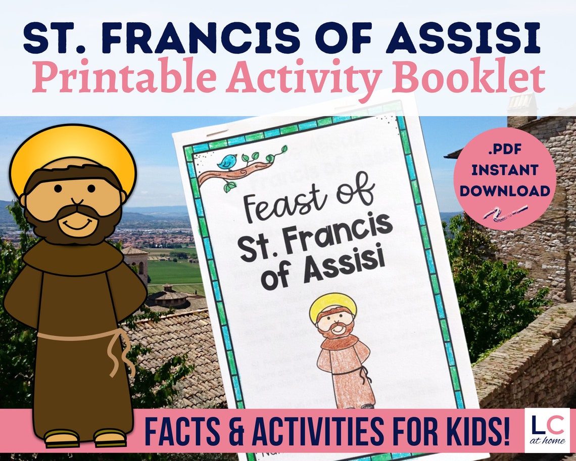Saint Francis of Assisi Printable Activity Booklet (Instant Download ...