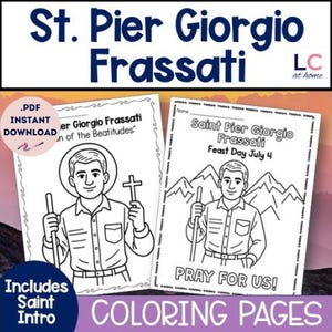 Saint Pier Giorgio Frassati Coloring Sheets | Catholic Saint Coloring ...