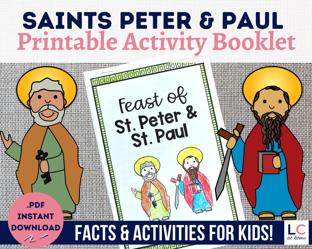 Saints Peter and Paul Printable Activity Booklet for Catholic Kids St ...