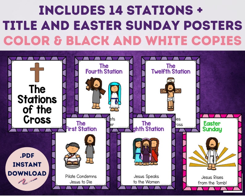 Stations of the Cross Poster and Prayer Booklet for Catholic Kids ...