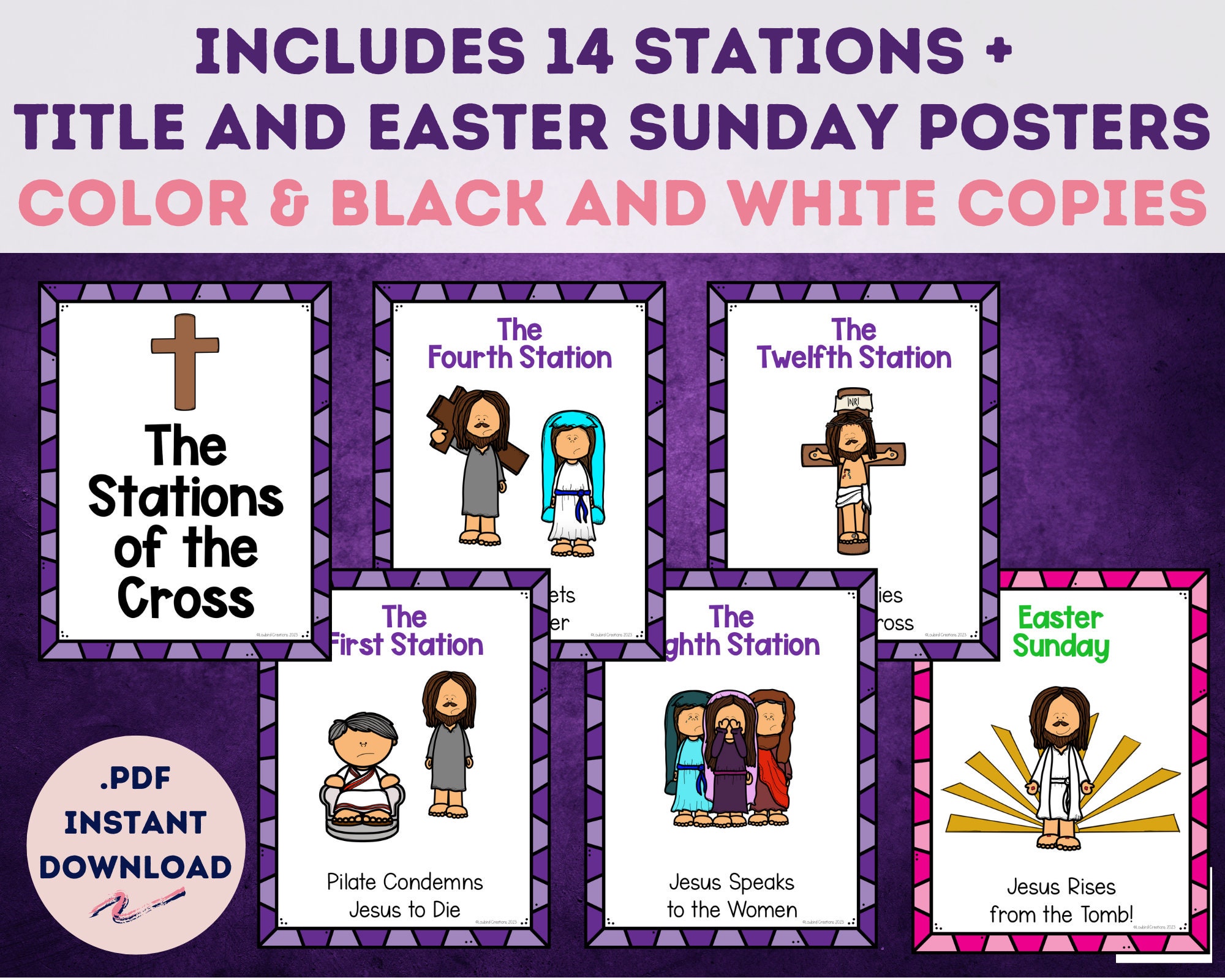 Stations of the Cross Poster and Prayer Booklet for Catholic Kids ...