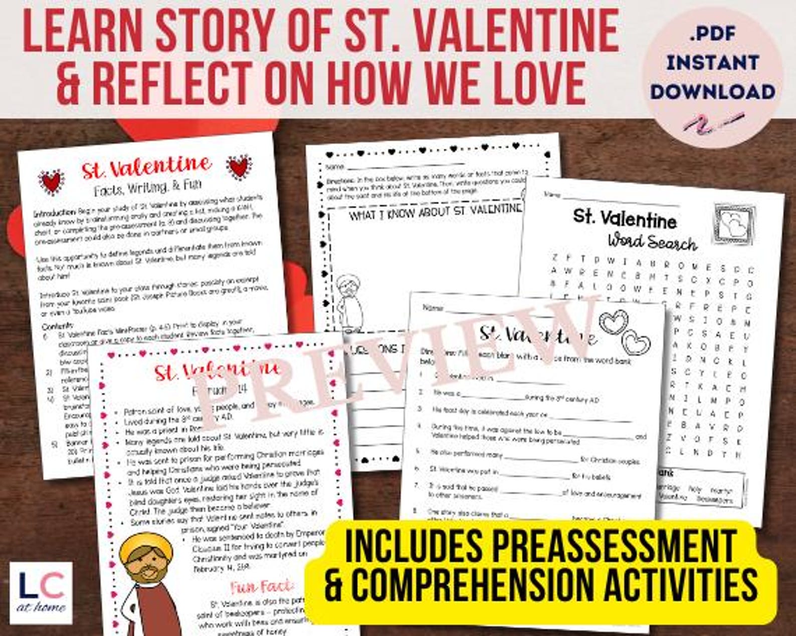 Saint Valentine Writing Activity for Catholic Kids | Story of St ...
