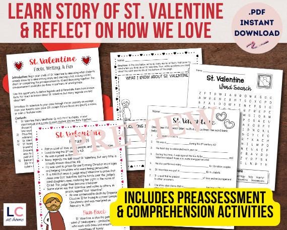 Saint Valentine Writing Activity for Catholic Kids | Story of St ...