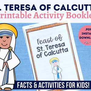 Saint Teresa of Calcutta Printable Activity Booklet for Catholic Kids ...