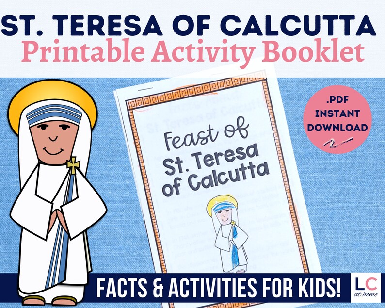Saint Teresa of Calcutta Printable Activity Booklet for Catholic Kids ...