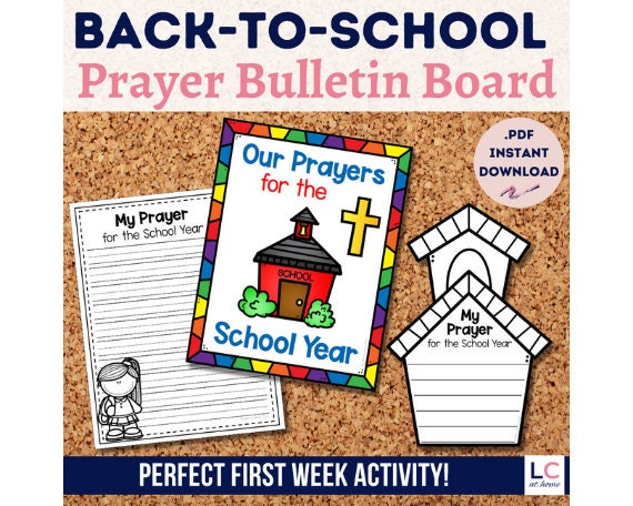 Back to School Prayer Bulletin Board Writing Lesson | Catholic First ...