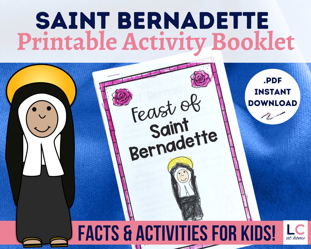Saint Bernadette Soubirous Printable Activity Booklet for Catholic Kids ...