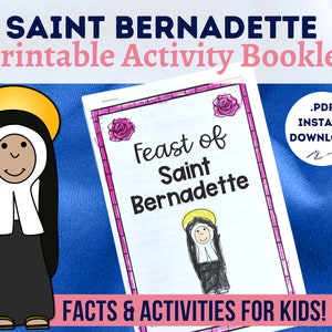 Saint Bernadette Soubirous Printable Activity Booklet for Catholic Kids ...