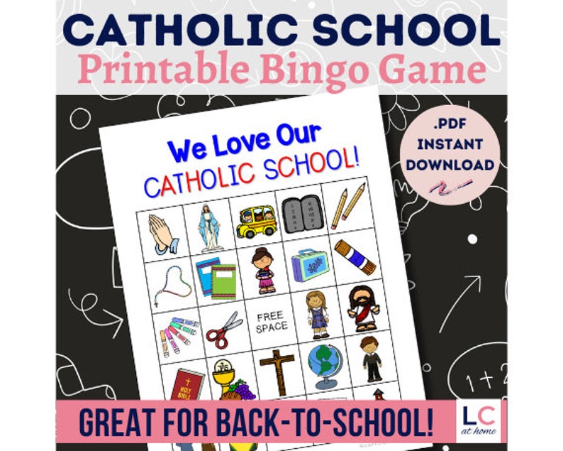 Catholic School Printable Bingo Game | Back-to-school | Catholic ...