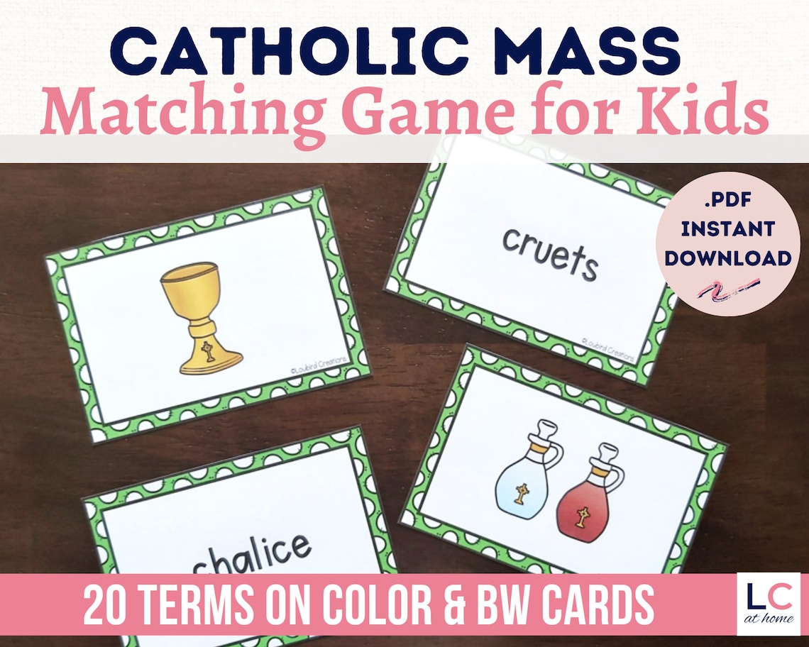 Catholic Mass Vocabulary Matching Memory Game for Kids - Etsy