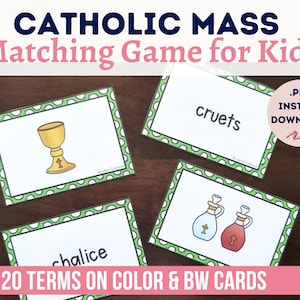 Catholic Mass Vocabulary Matching Memory Game for Kids - Etsy