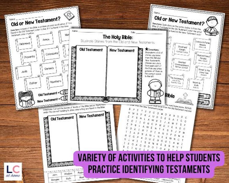 Bible Lessons for Kids | Old and New Testaments | Catholic Worksheets ...
