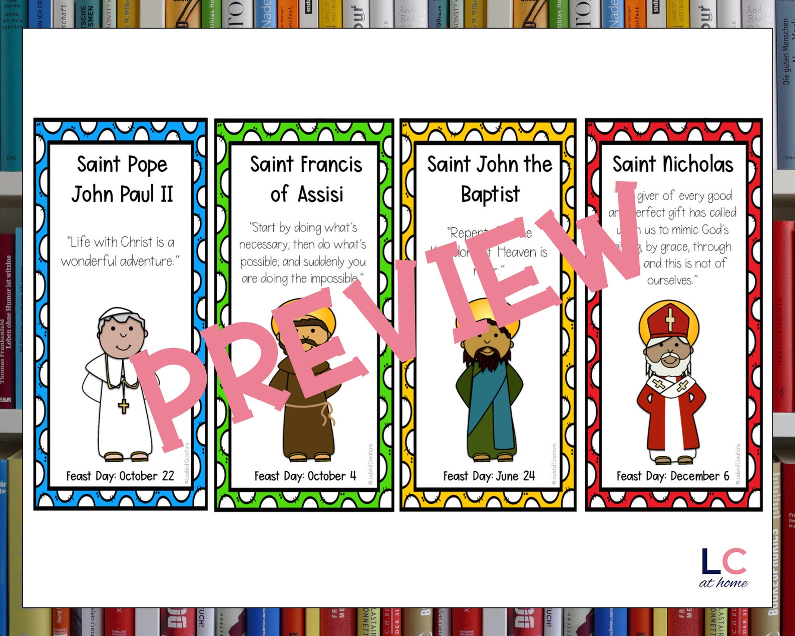 Catholic Saints Printable Bookmarks for Kids | 80 Saints Incentives ...