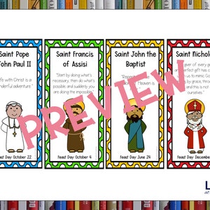 Catholic Saints Printable Bookmarks for Kids | 80 Saints Incentives ...
