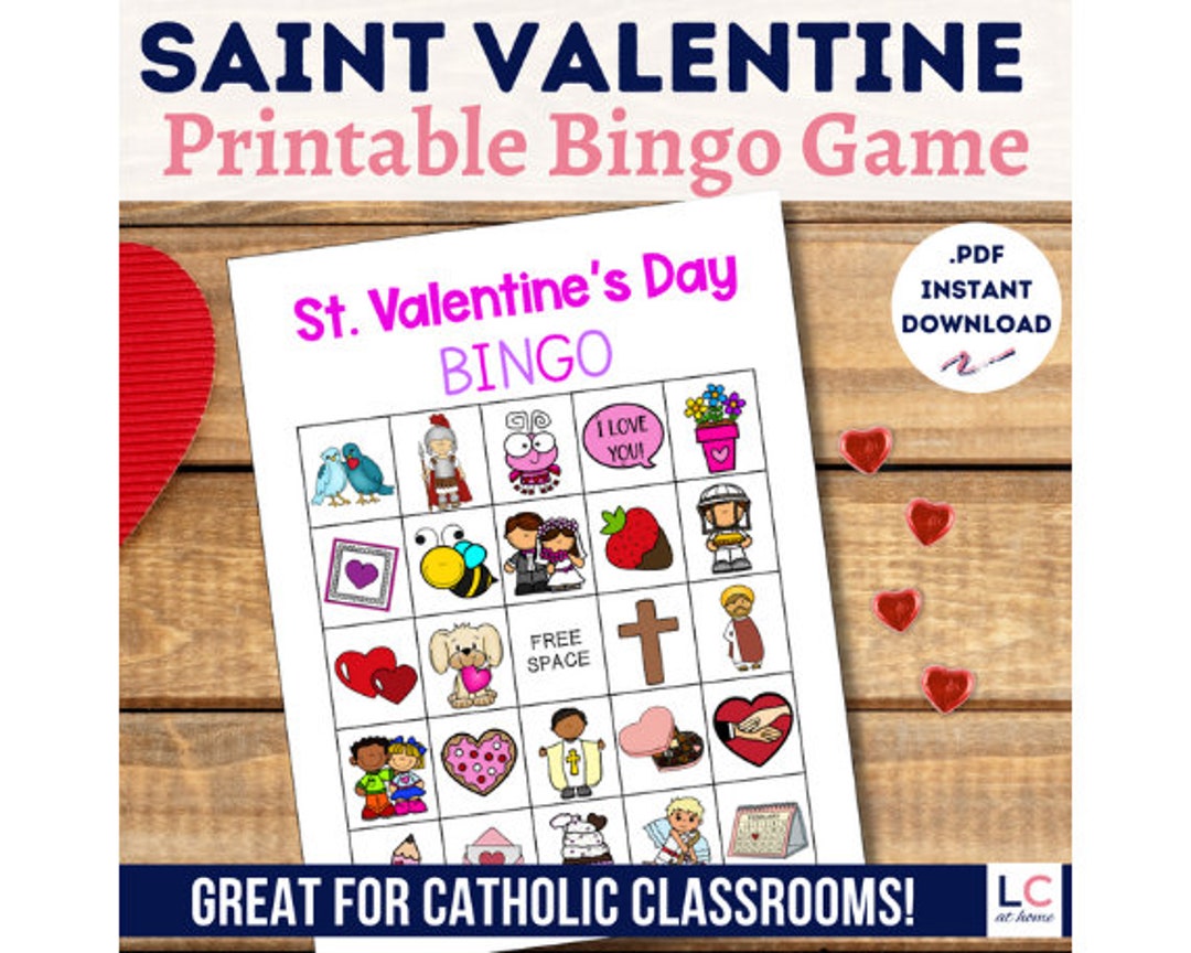 Saint Valentine Bingo Game | Catholic Christian Edition | Feast of St ...