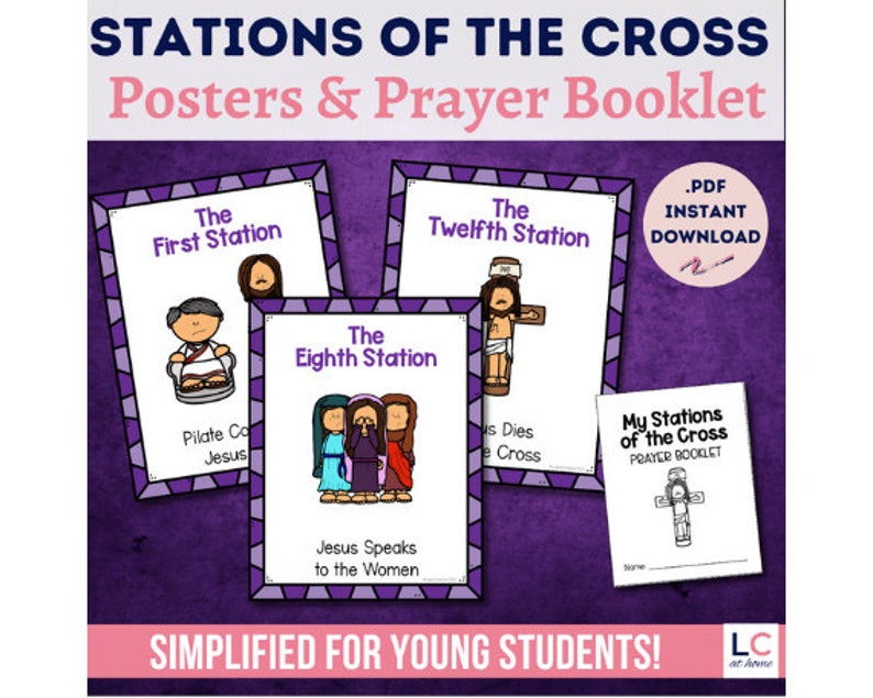 Stations of the Cross Poster and Prayer Booklet for Catholic Kids ...