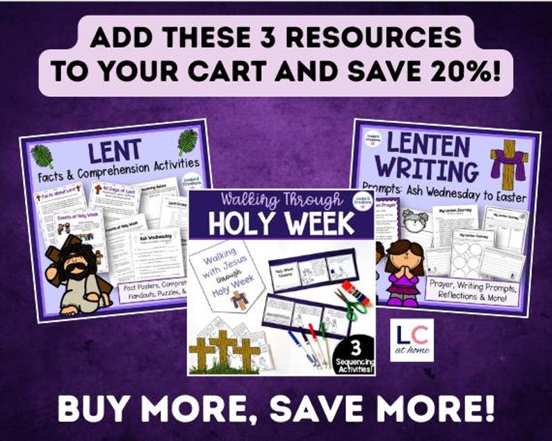 Lent Facts and Worksheets | Ash Wednesday and Holy Week Activities ...