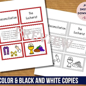 Seven Sacraments Matching Game for Catholic Kids | 7 Sacraments ...