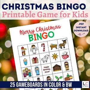 Christmas Bingo Game for Christian Kids | Printable Christmas Party ...