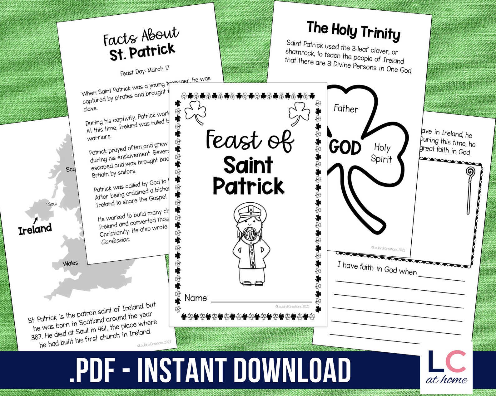 Saint Patrick of Ireland Printable Activity Booklet for Catholic Kids ...